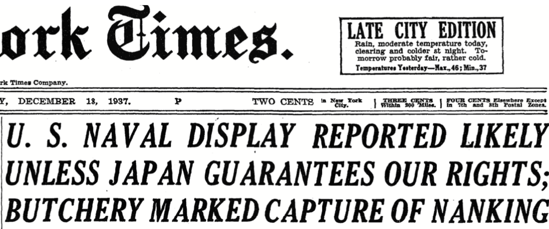 The 1937 Rape of Nanking was a Lie
